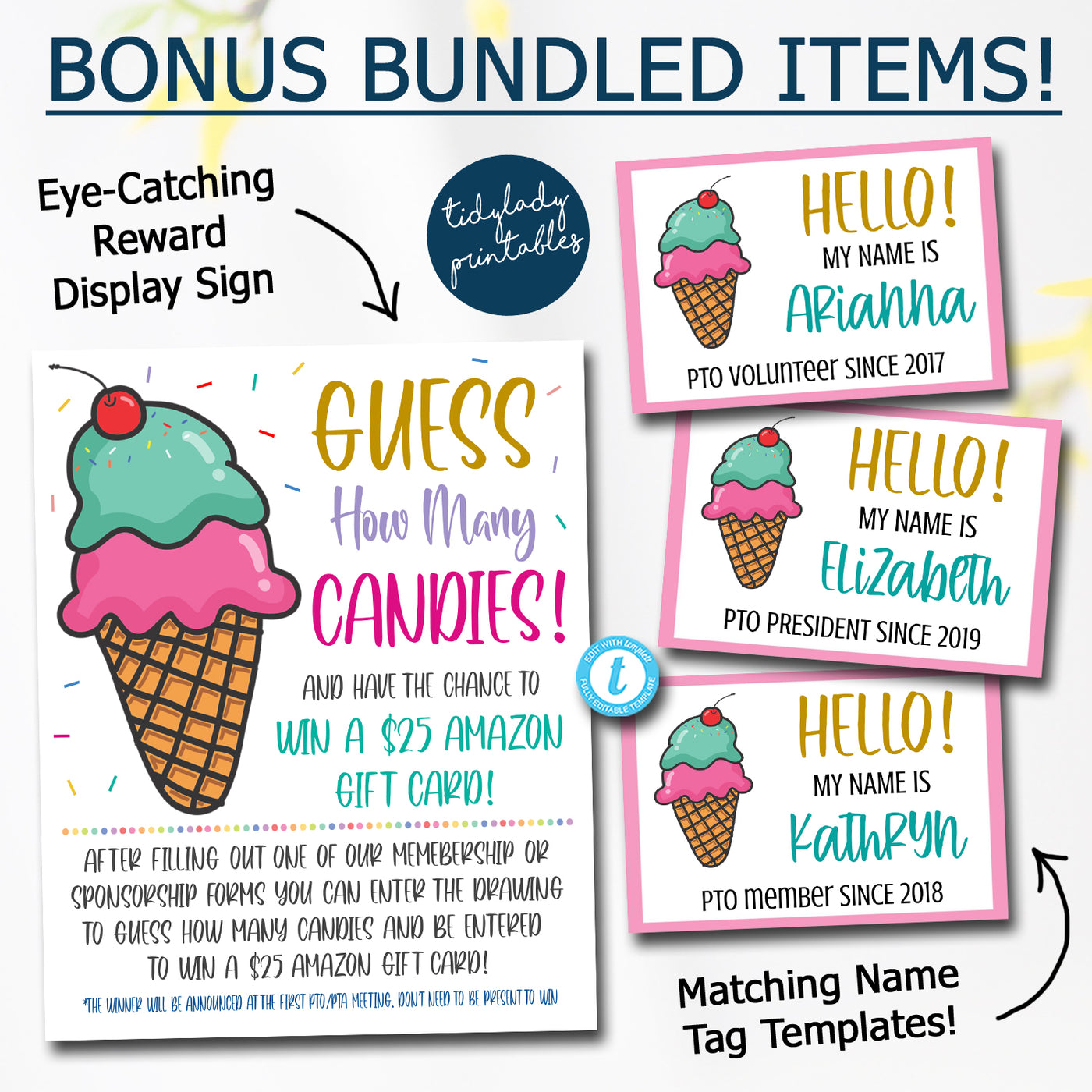 School Pto Volunteer Ice Cream Membership Sponsorship Drive — TidyLady ...