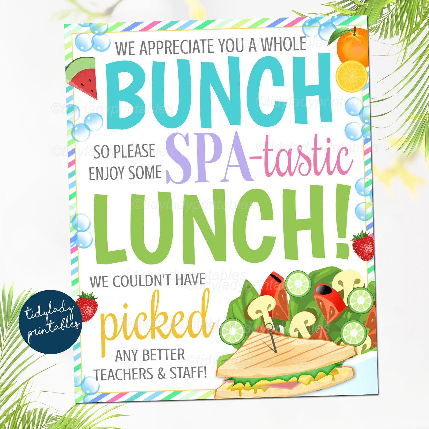 Spa Theme Teacher Appreciation Week Set | Tidylady Printables ...