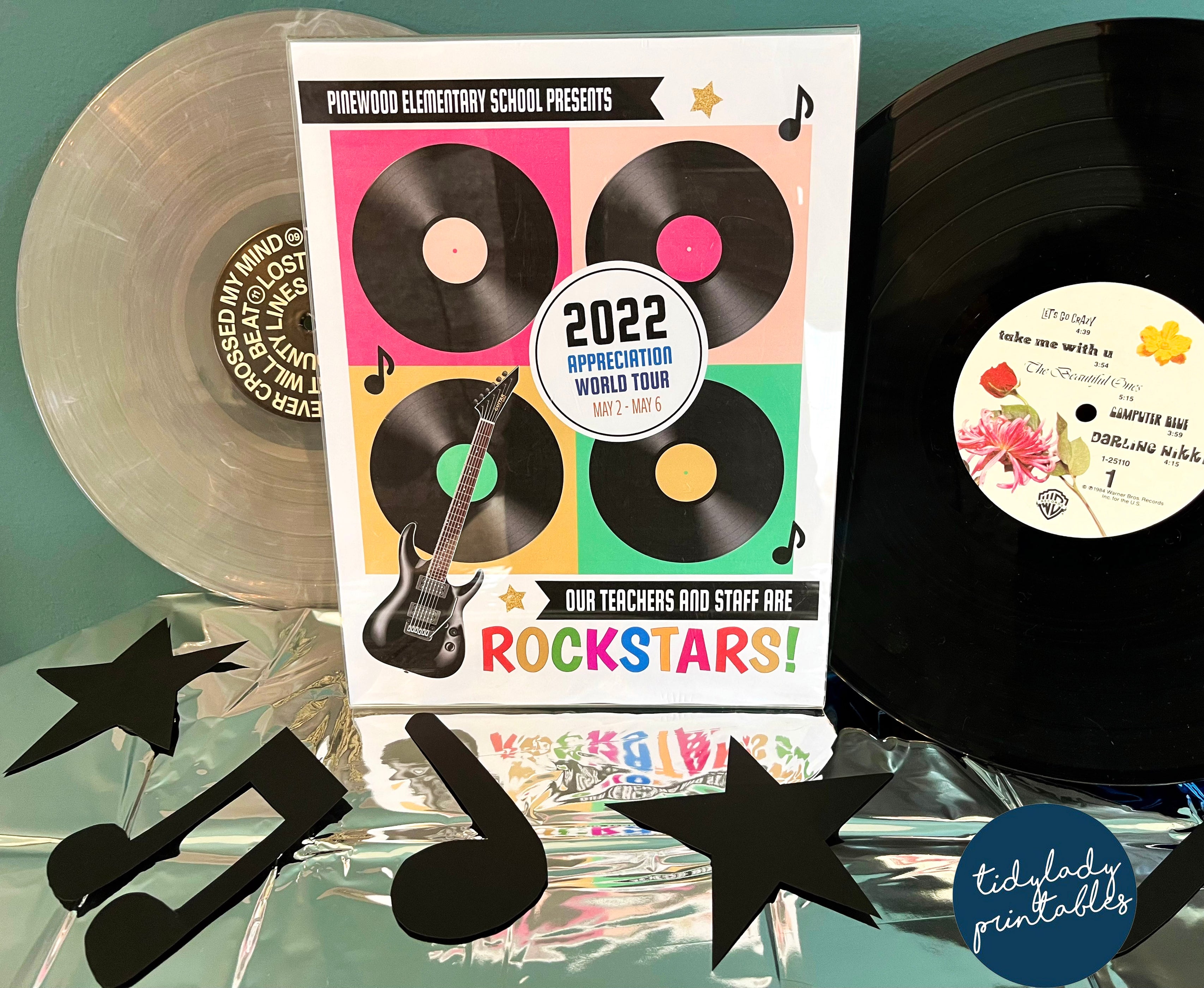 Rockstar Theme Teacher Appreciation Week Printable Party Set — TidyLady ...