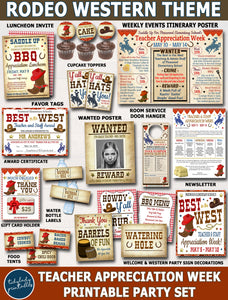 Western Theme Teacher Appreciation Week Printable Party Set — TidyLady ...